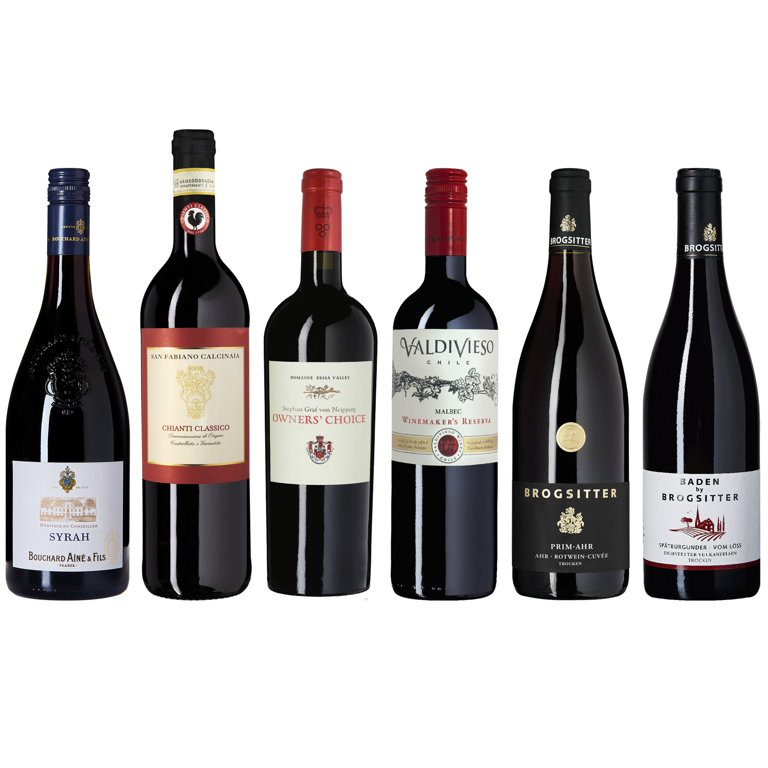 6 elegante TOP Rotweine | Weinpakete | Wein bestellen by Brogsitter